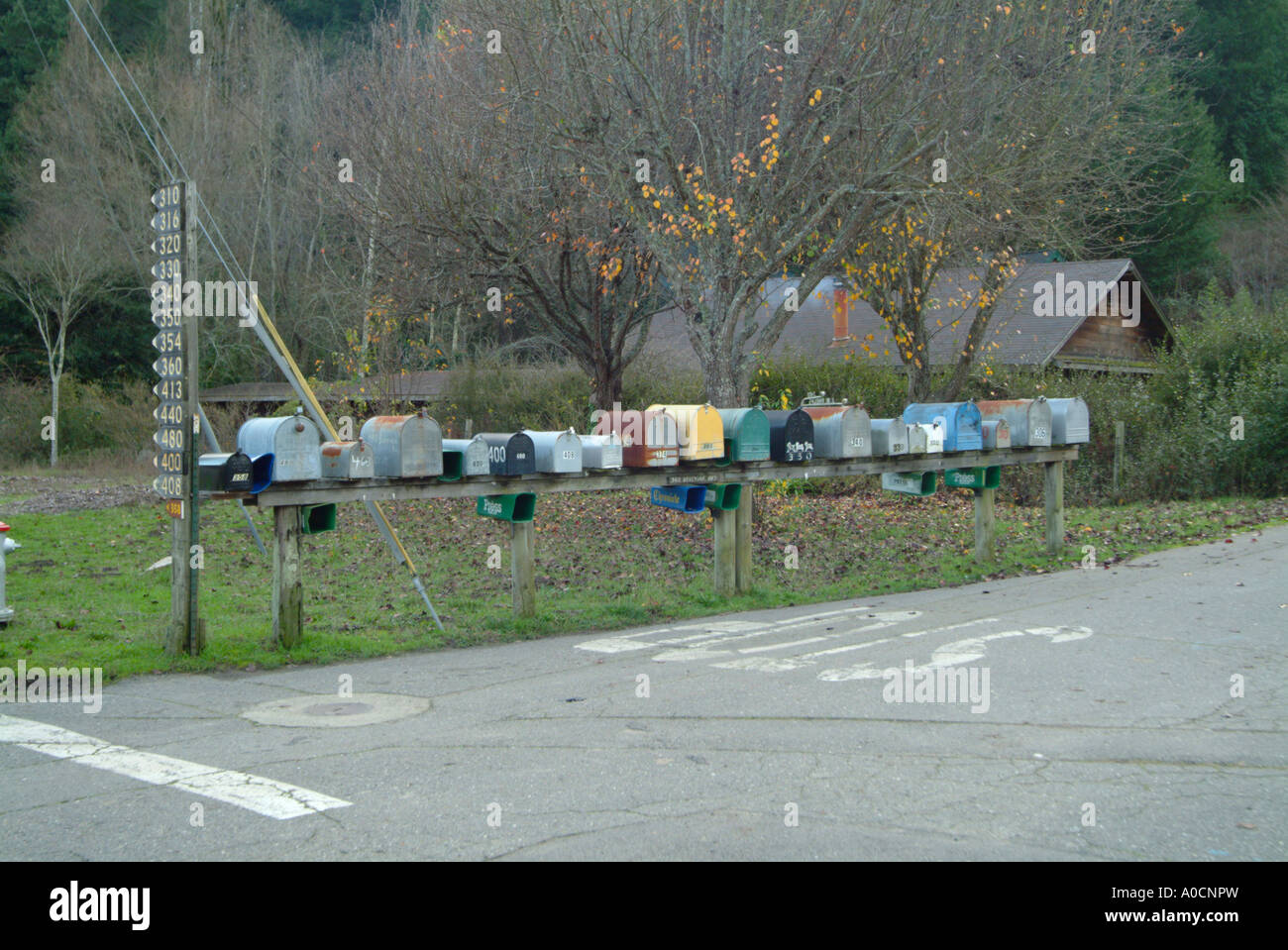 A group of rural mailboxes in Freestone California Stock Photo - Alamy