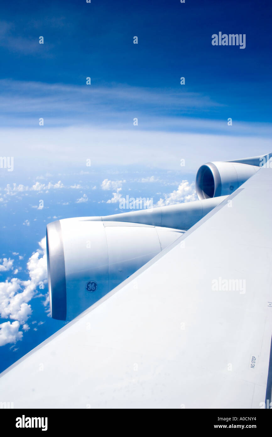 Wing of commercial airplane Stock Photo - Alamy