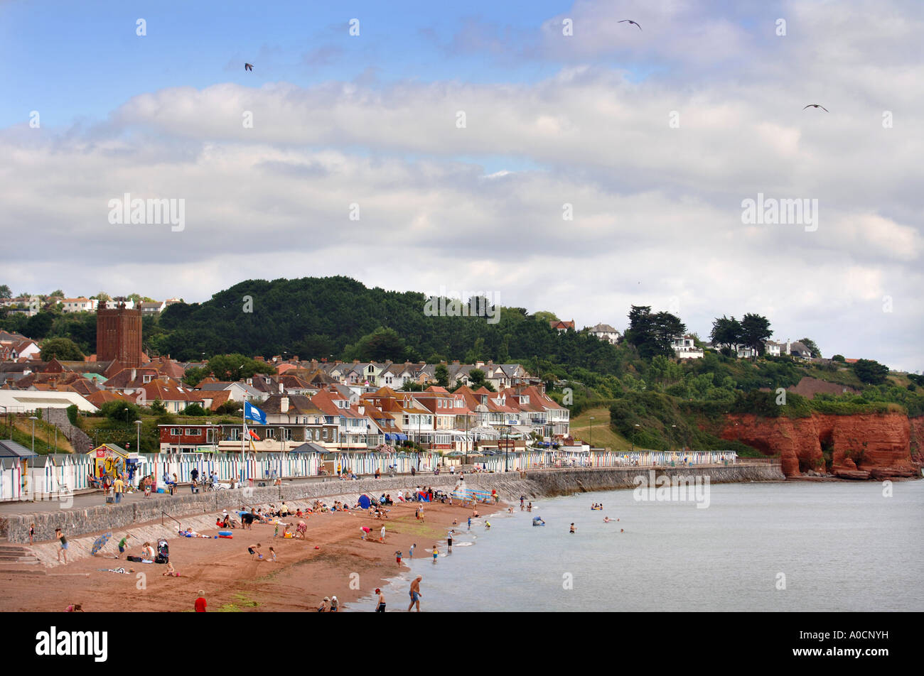 PRESTON BEACH WITH PROMENADE AND MARINE PARADE AT PAIGNTON DEVON UK ...