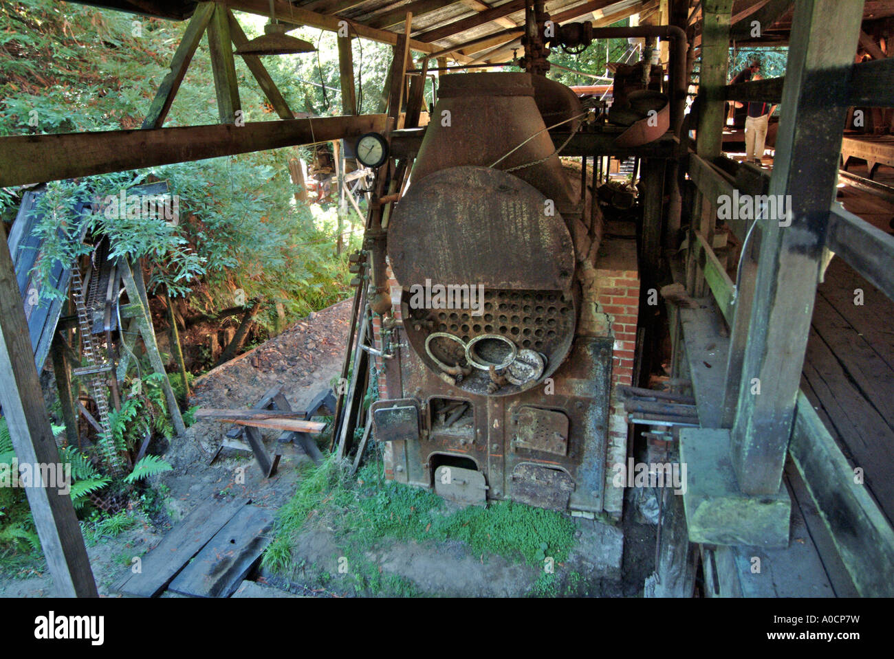 The old antique boiler used to power a saw mill in Occidental ...