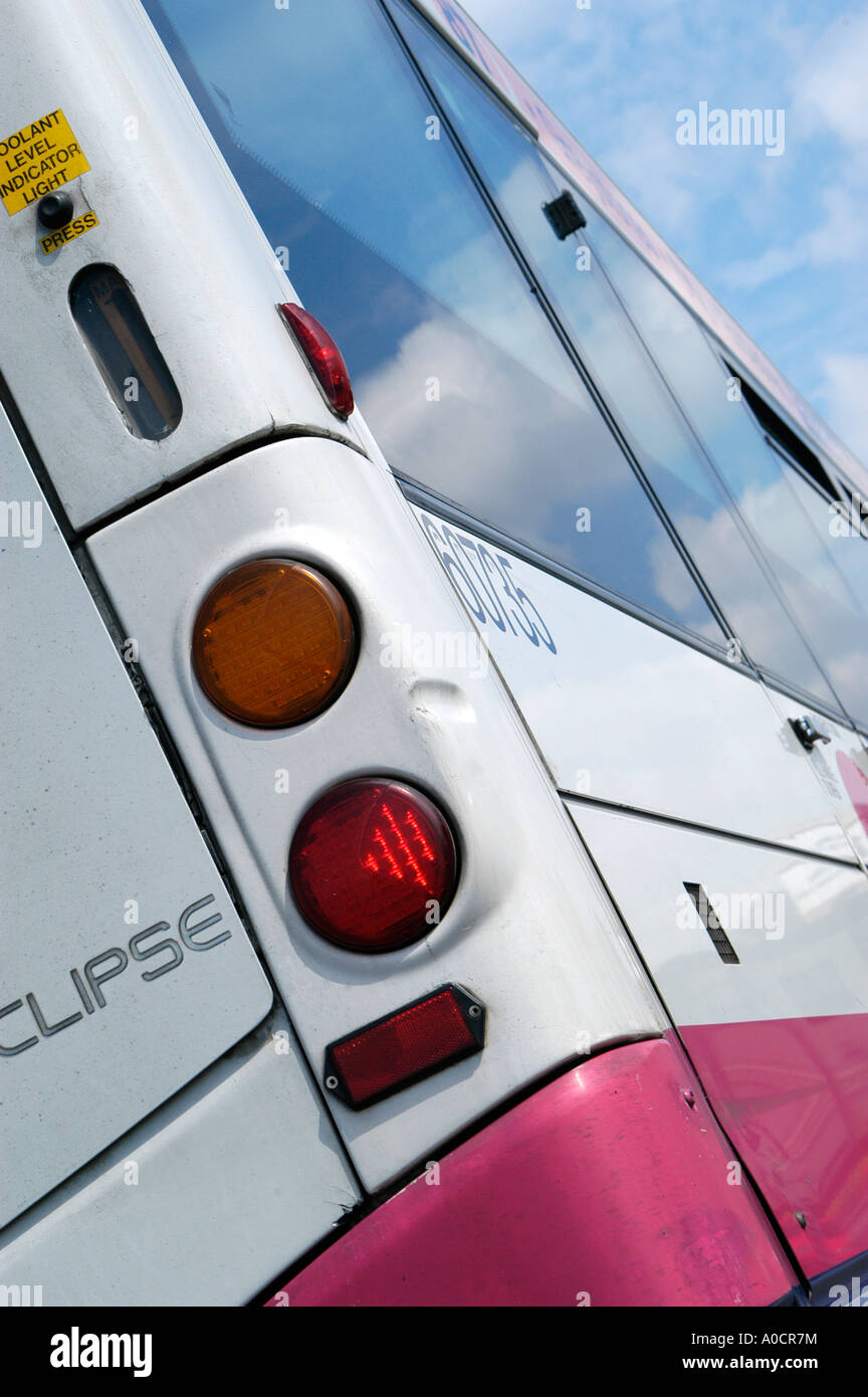 Detail of the indicator lights on a Volvo Bus in the UK Stock Photo - Alamy