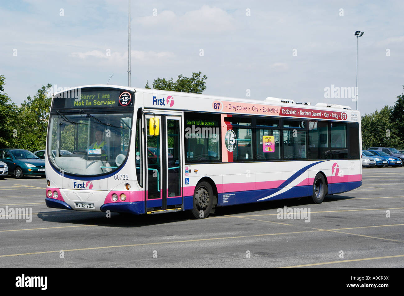 Single decker volvo bus in First Group livery, Yorkshire, England Stock ...