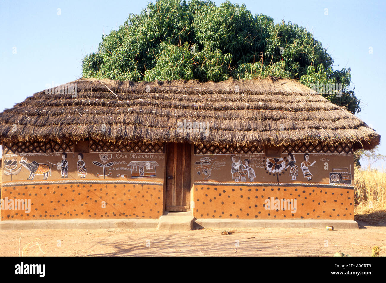 Tembe to Ujiji, Tanzania. House with painted walls Stock Photo - Alamy