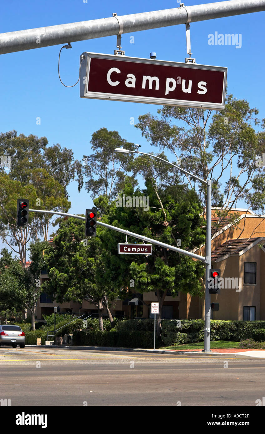 Campus Drive road sign near University of California, Irvine ...