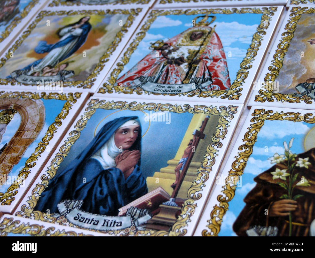 Religious iconic ceramic tiles in catholic country Stock Photo - Alamy