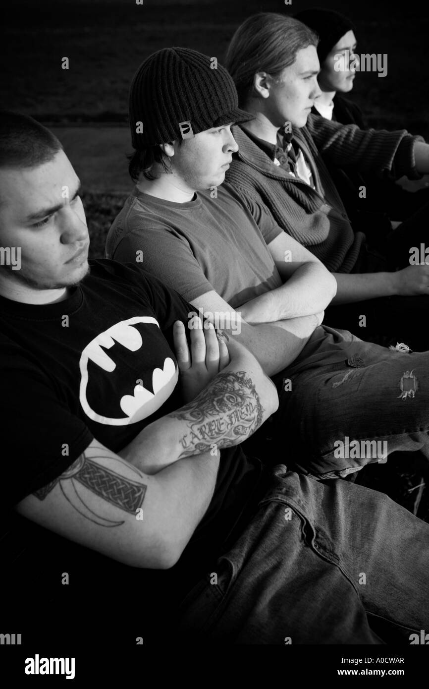 Young man in t shirt Black and White Stock Photos & Images - Alamy
