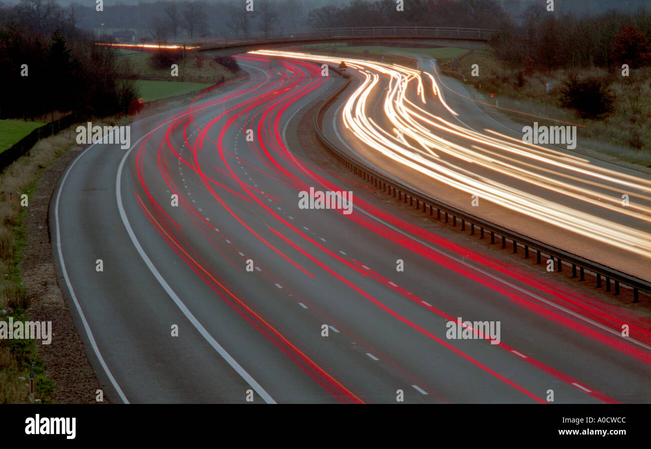 M25 motorway at dusk. Kent, England, UK Stock Photo - Alamy
