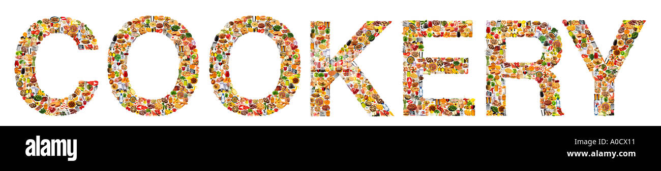 FOODFONT LETTER ON WHITE COOKERY Stock Photo - Alamy