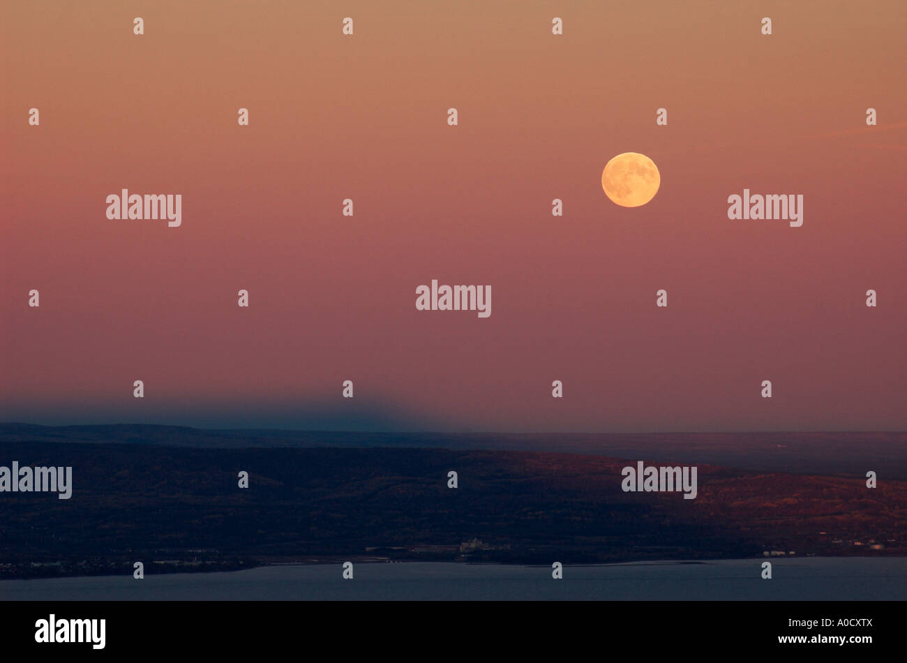 Full moon and hill shadow atmospheric effect Stock Photo - Alamy