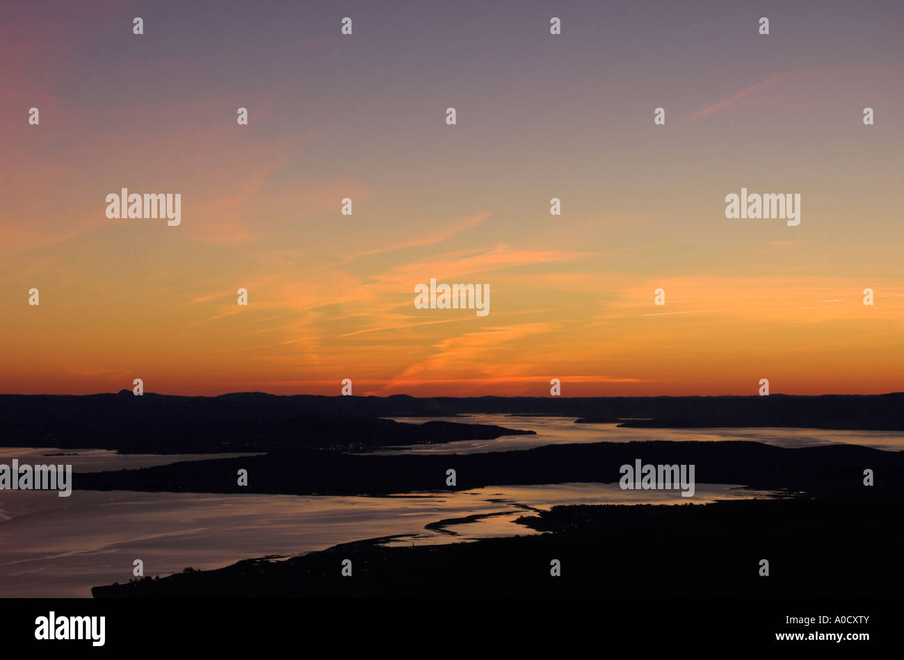 Sunset over water Quebec Canada Stock Photo - Alamy