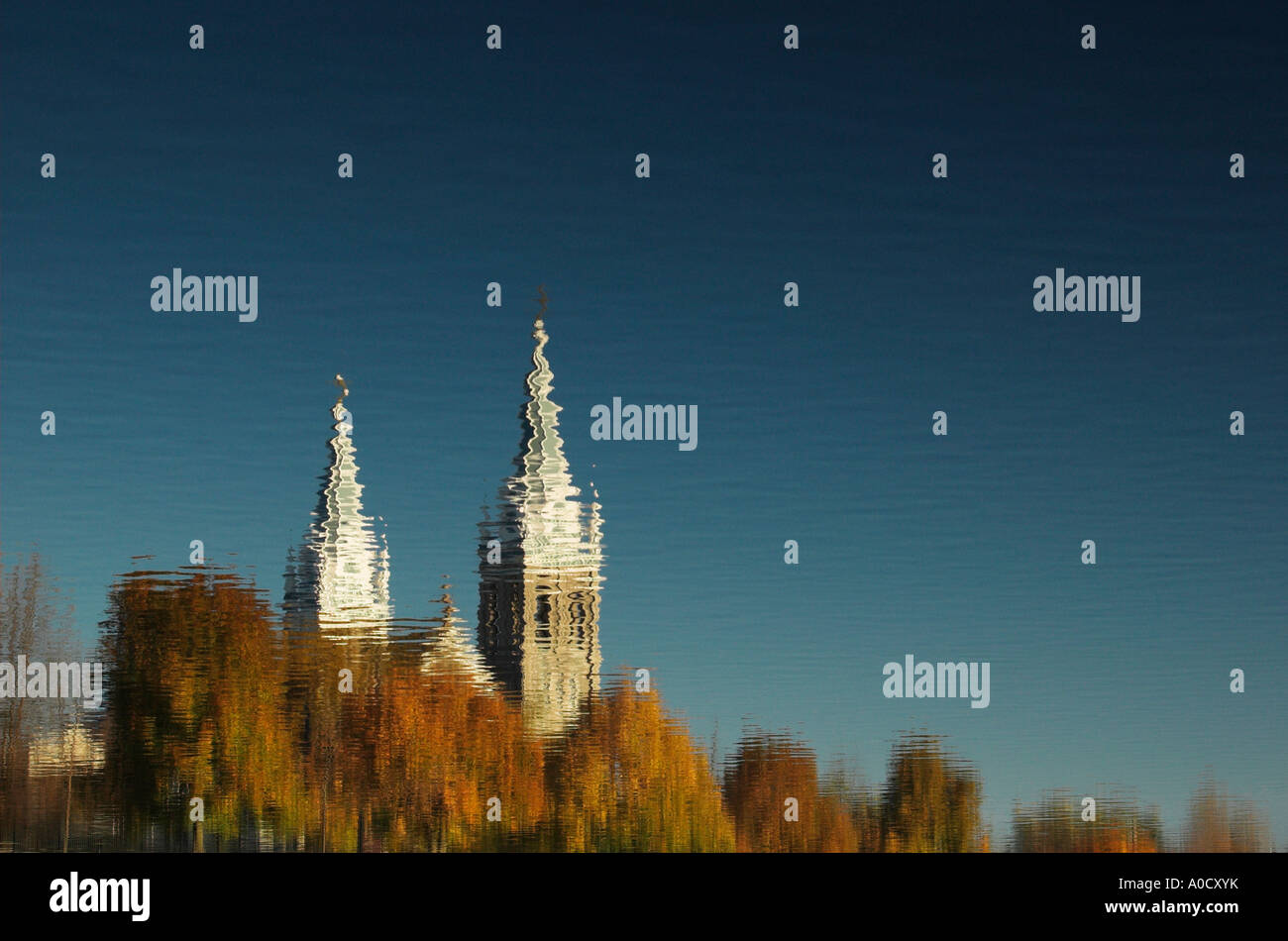 Reflection of Farnham church Quebec Canada Stock Photo - Alamy