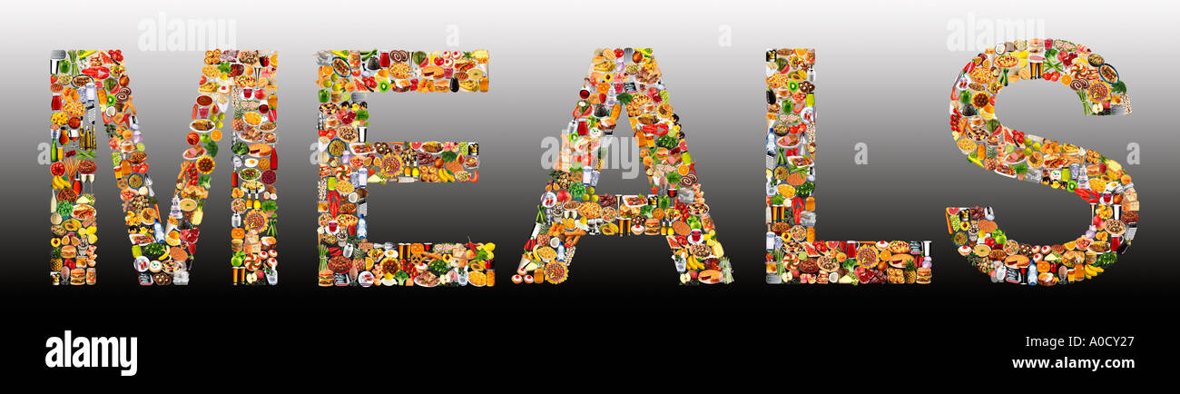 Meals word hi-res stock photography and images - Alamy