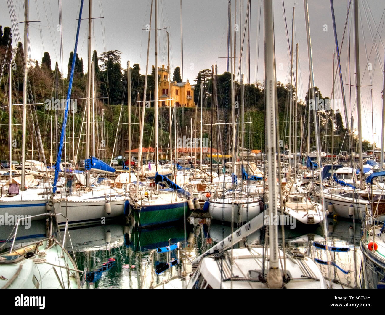 Trieste Harbour Grignano yachts marina boats Italy Stock Photo - Alamy