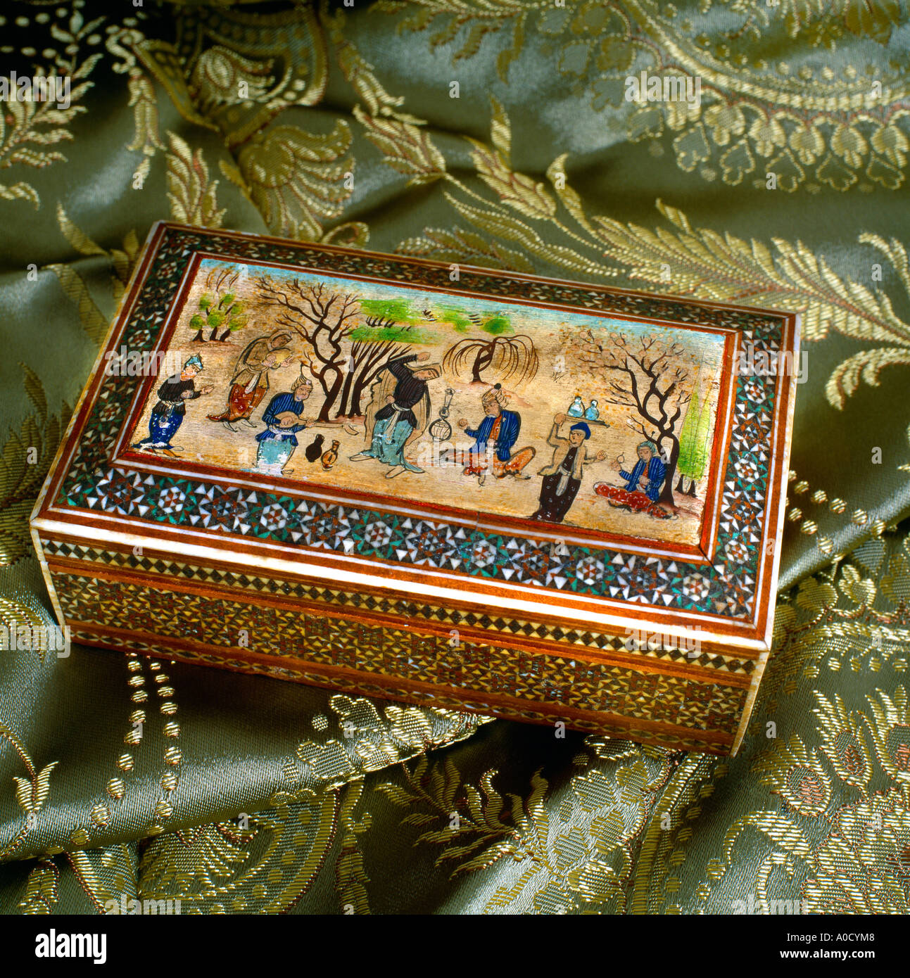Iranian Inlaid Box Stock Photo - Alamy
