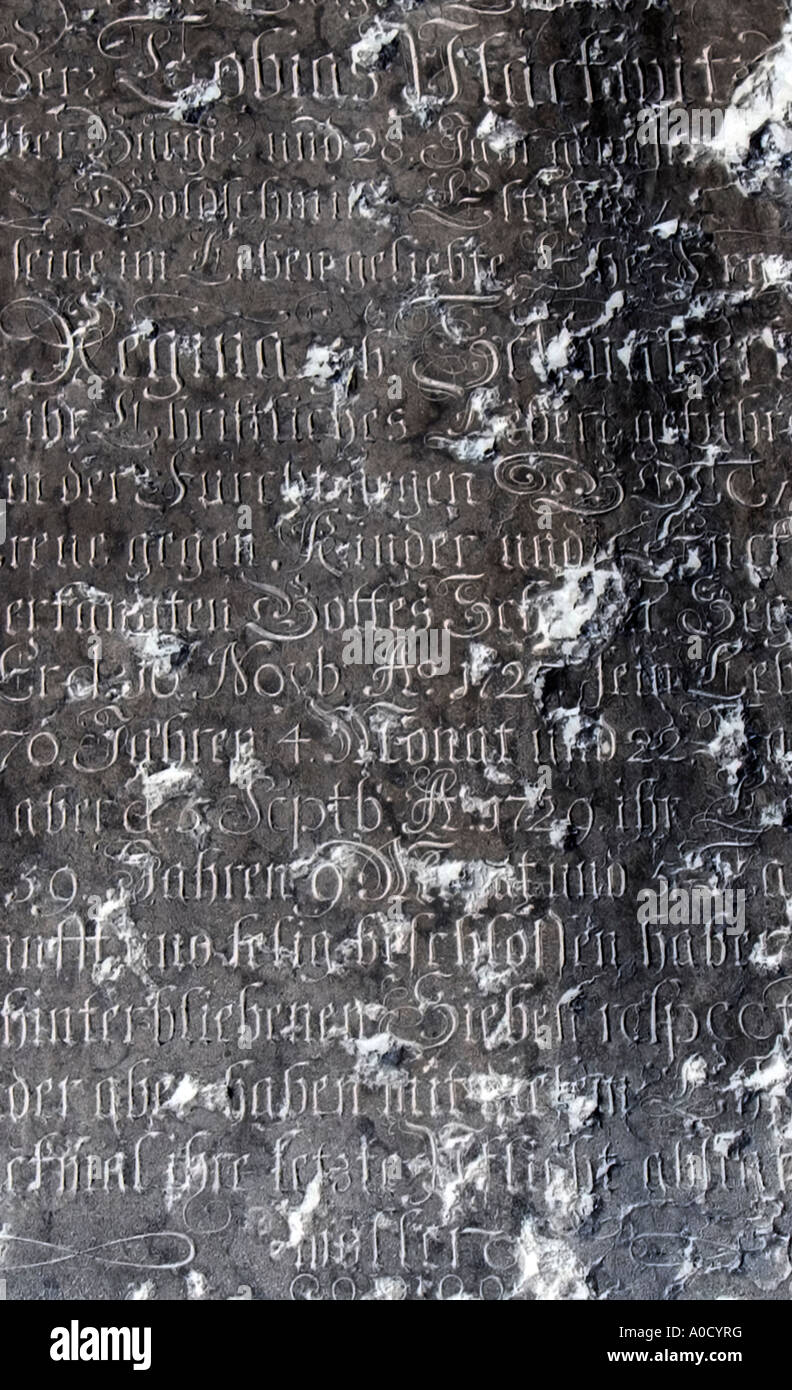 Wroclaw Poland Old German Script in Church Wall Stock Photo - Alamy