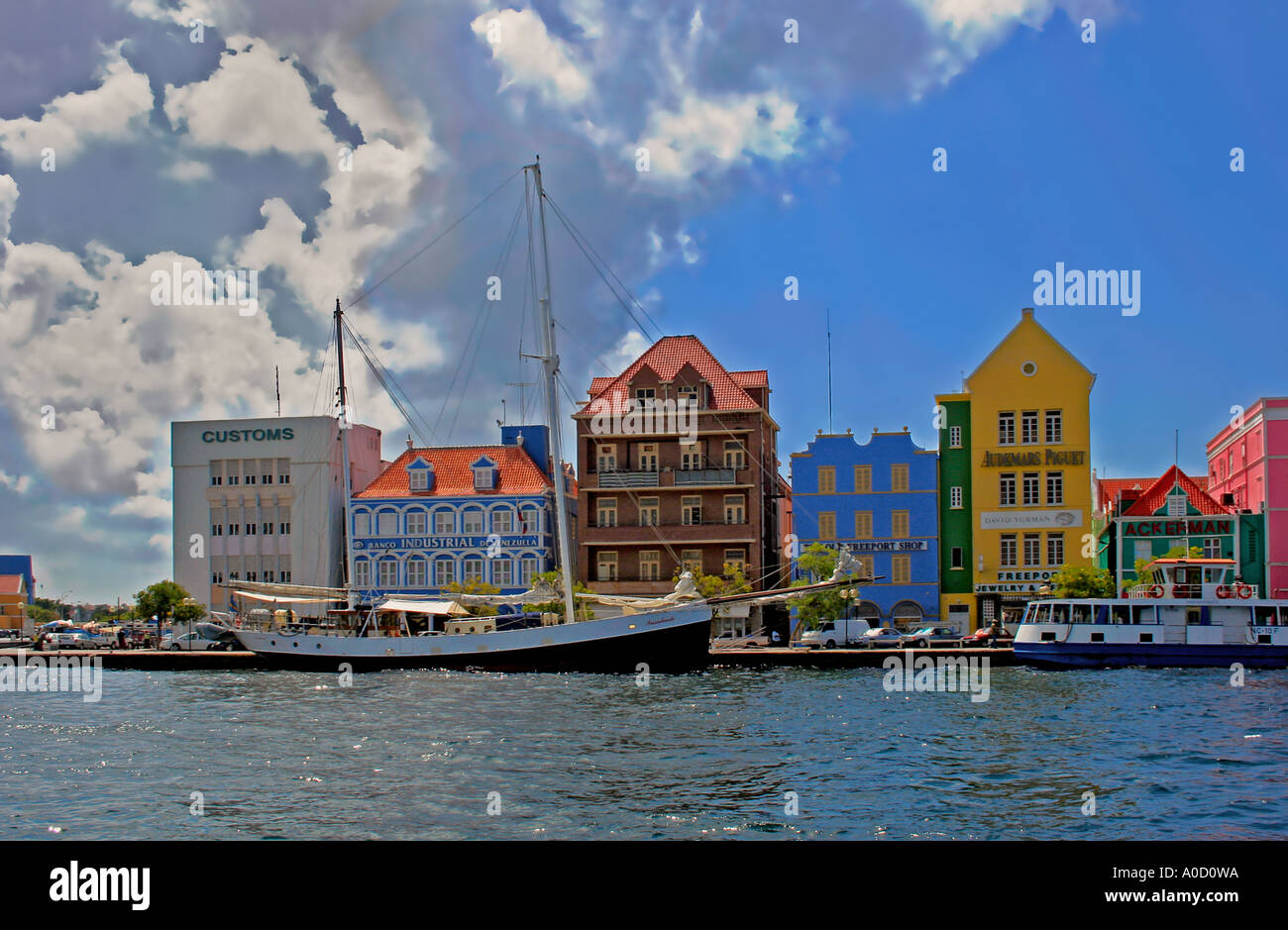 Handelskade of Willemstad Curacao Netherlands Antilles Stock Photo - Alamy