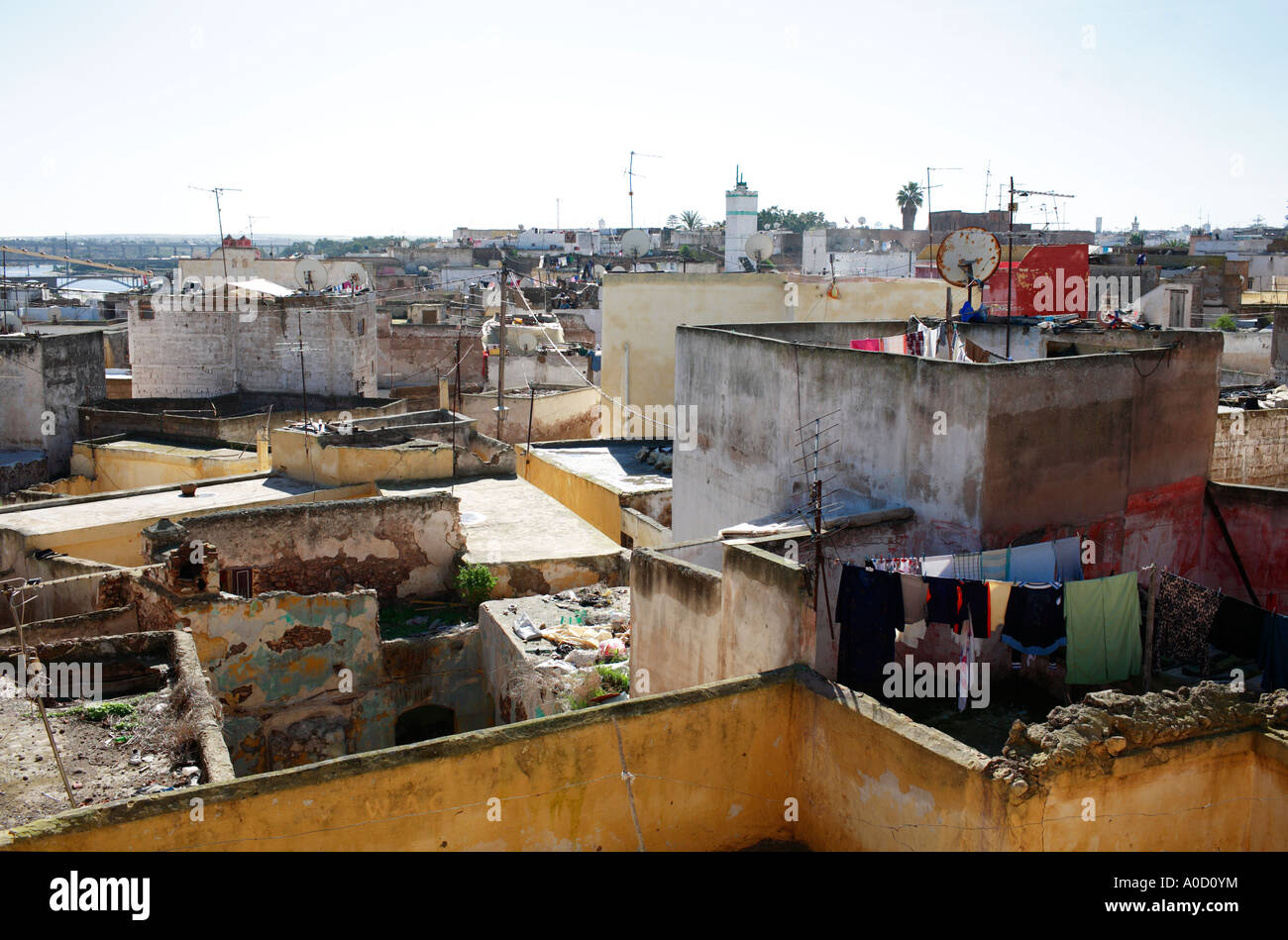 A view over the rooftops of the Medina in Azemmour Morocco Stock Photo ...