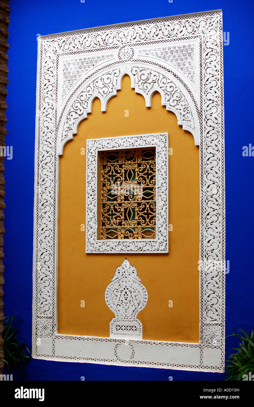 Intricate Design Around a Window in the Majorelle Gardens of Marrakech ...