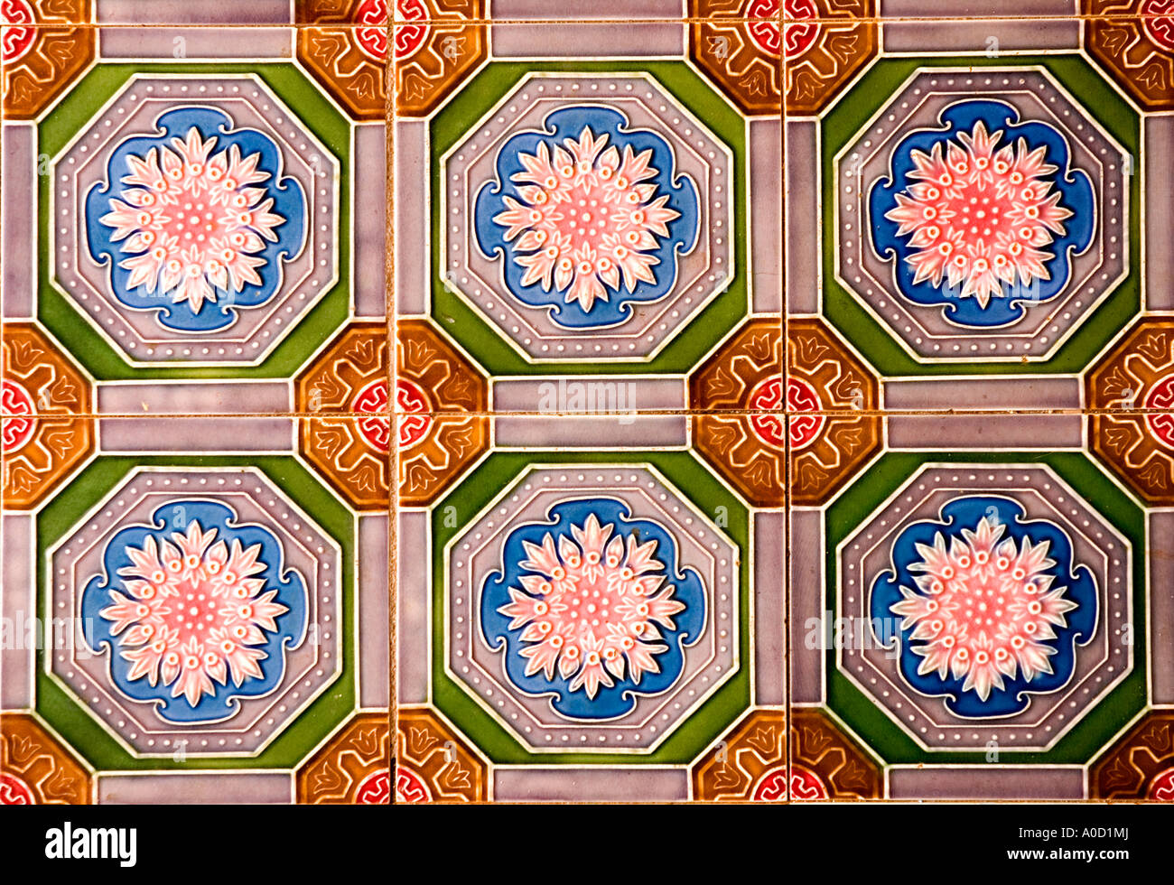 Stock photograph of ceramic floor tiles at the Shwezigon Paya in Nyaung ...