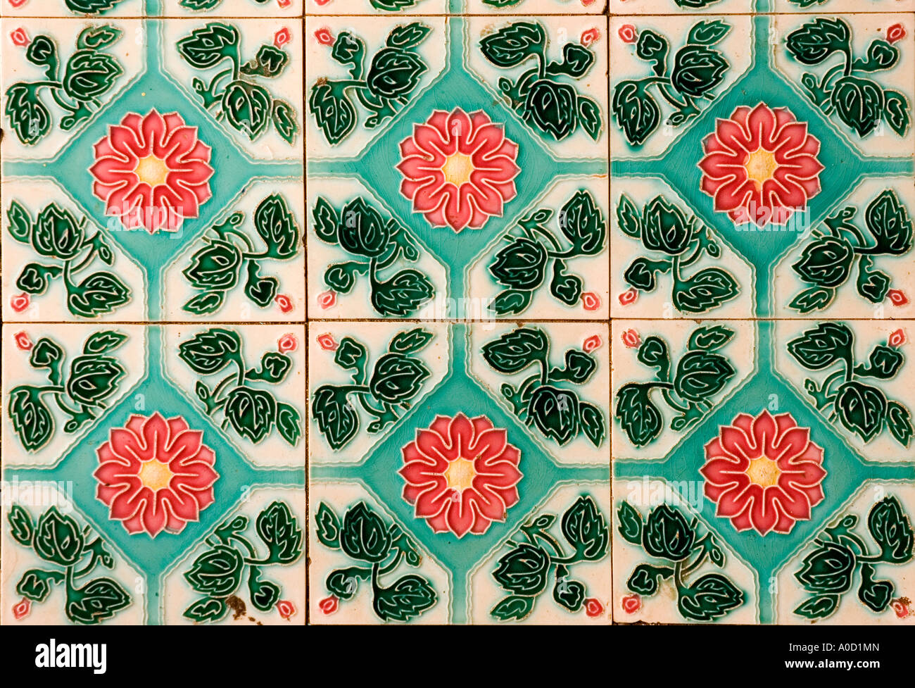 Stock photograph of ceramic floor tiles at the Shwezigon Paya in Nyaung ...