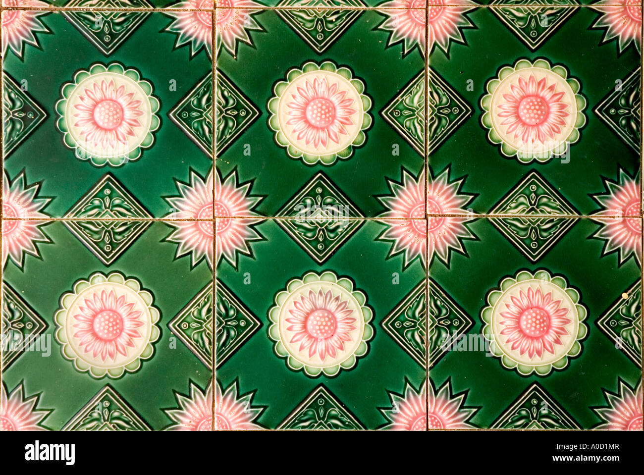 Stock photograph of ceramic floor tiles at the Shwezigon Paya in Nyaung ...