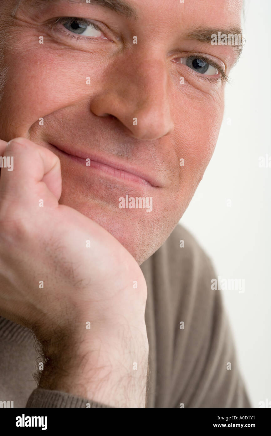 Closeup of a cheerful man Stock Photo - Alamy