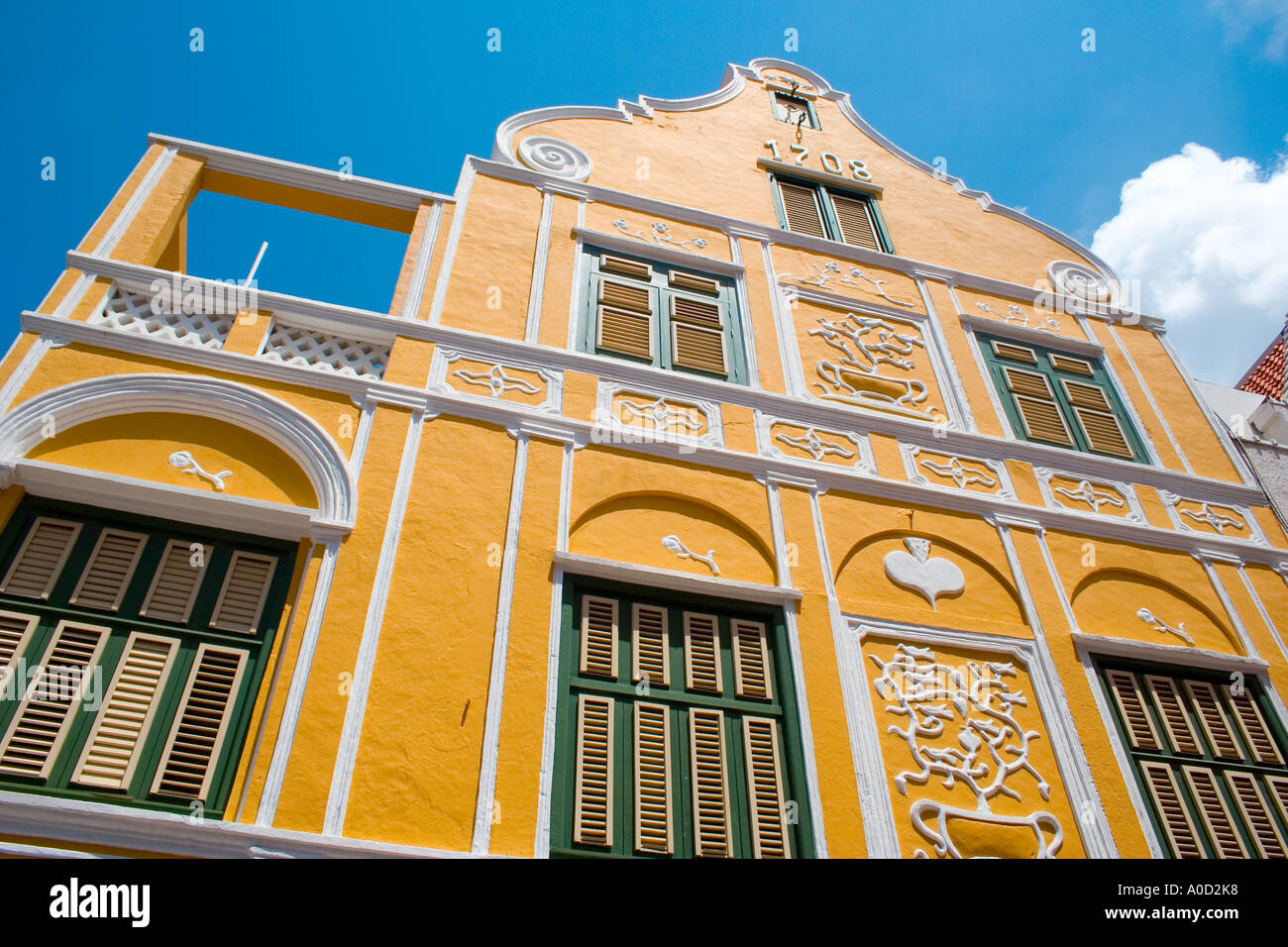Pehna Building Old Dutch Colonial Facades of Willemstad Curacao ...