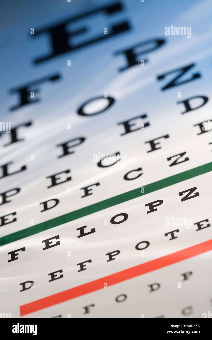 Still life of eye chart Stock Photo - Alamy