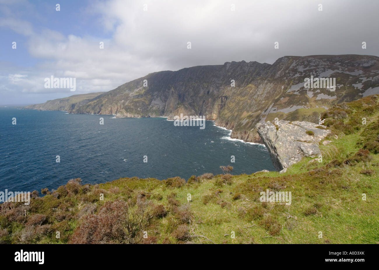 Ireland County Donegal Cliffs of Bunglass view toward Sllieve League ...