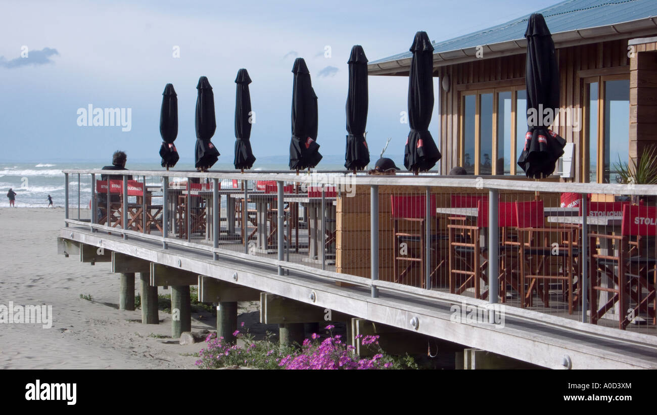 A beachside cafe at Sumner beach New Zealand Stock Photo - Alamy