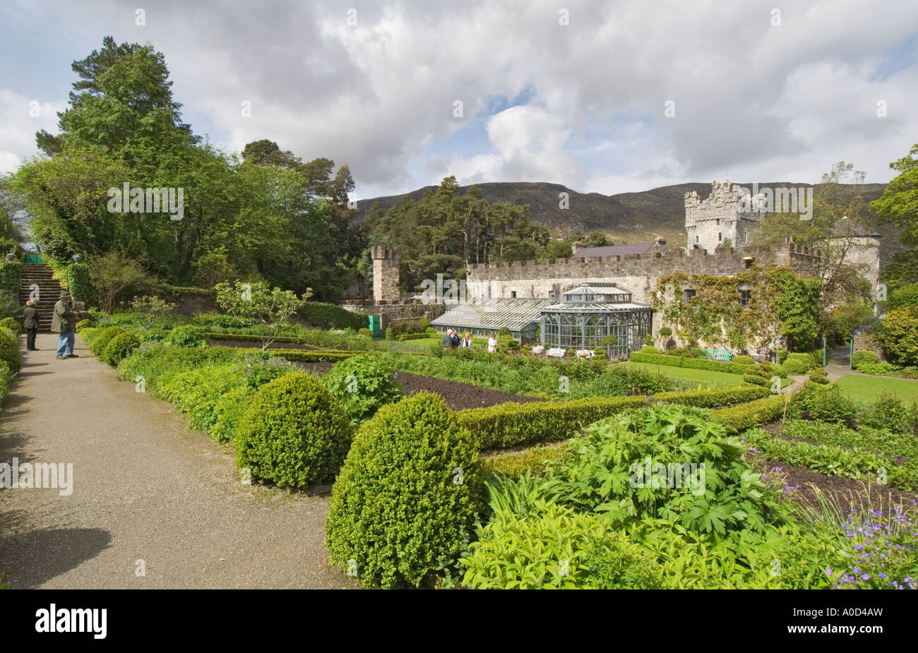 Ireland County Donegal Glenveagh National Park Castle Garden Stock ...