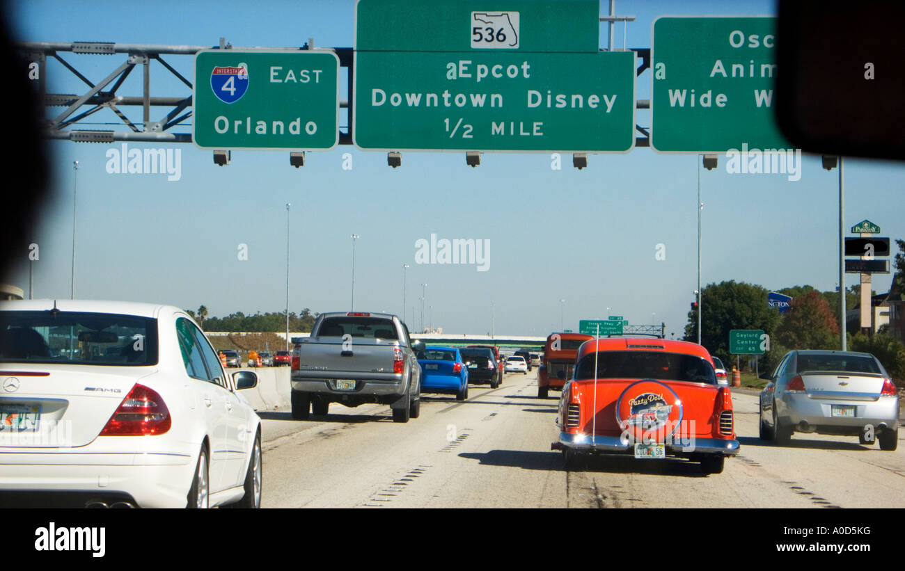 heavy traffic on Interstate highway in Florida Stock Photo - Alamy