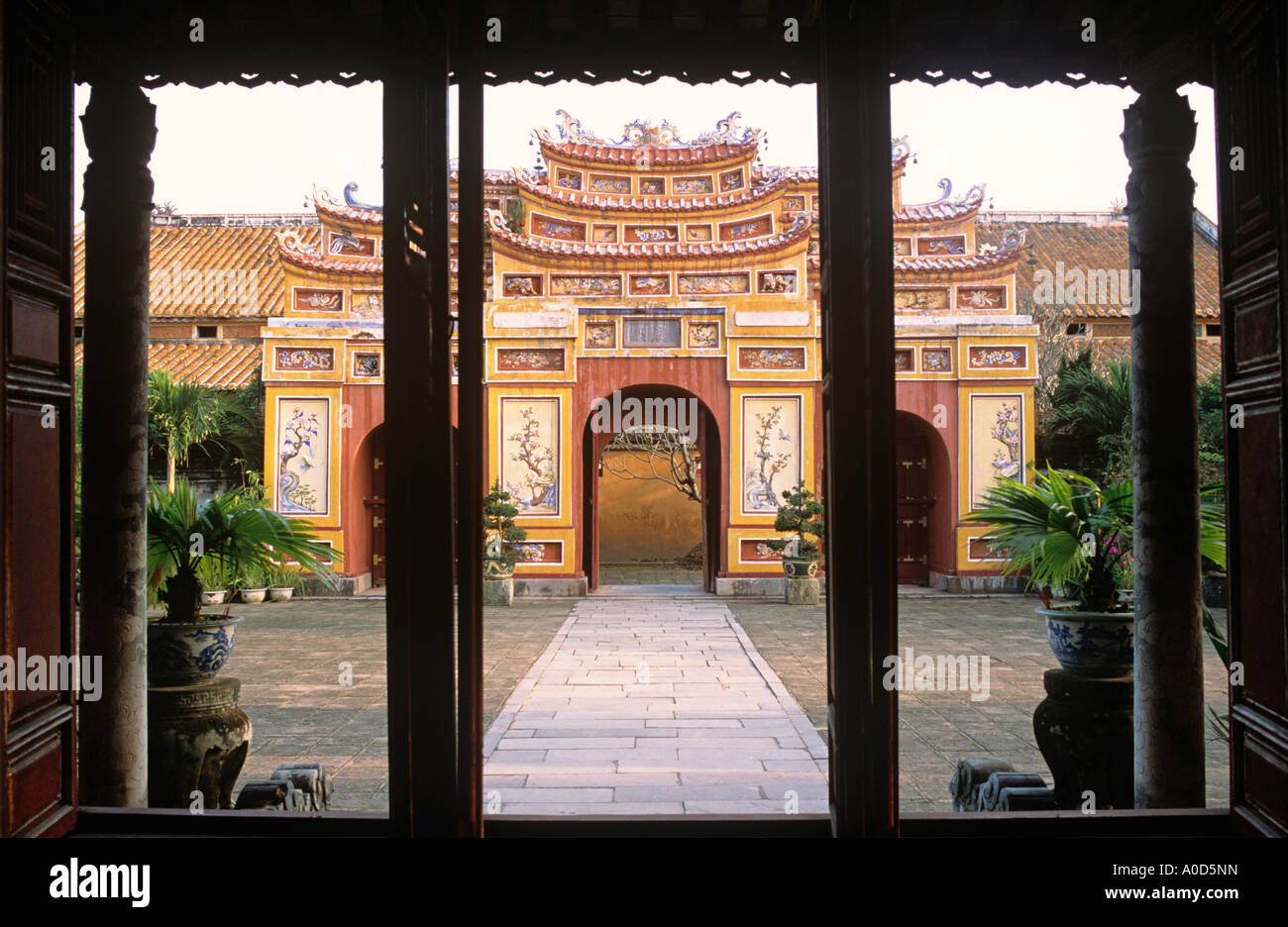 Gateway of Thien Mieu Temple Imperial City Hue Vietnam Stock Photo - Alamy