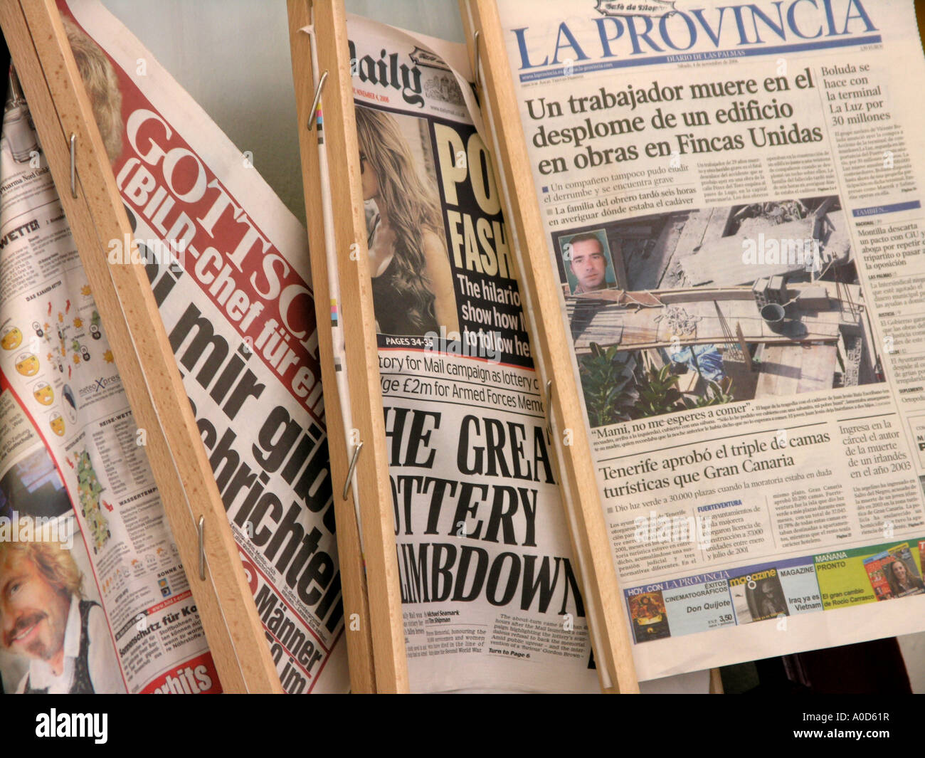 Newspapers from various countries Stock Photo - Alamy