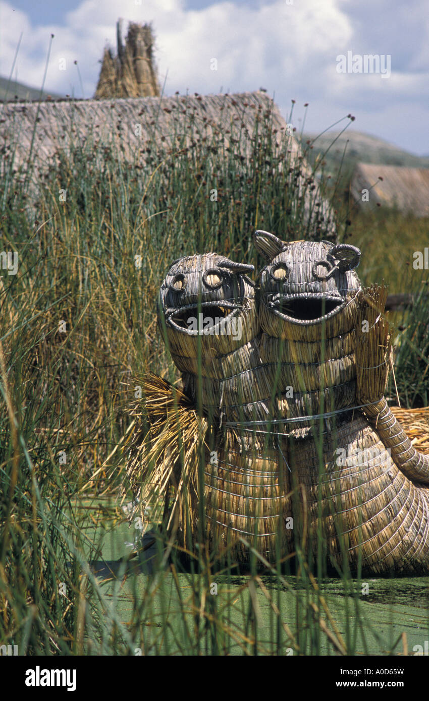 Tortora Reed Rafts Uros Floating Islands Lake Titicaca Peru Stock Photo ...