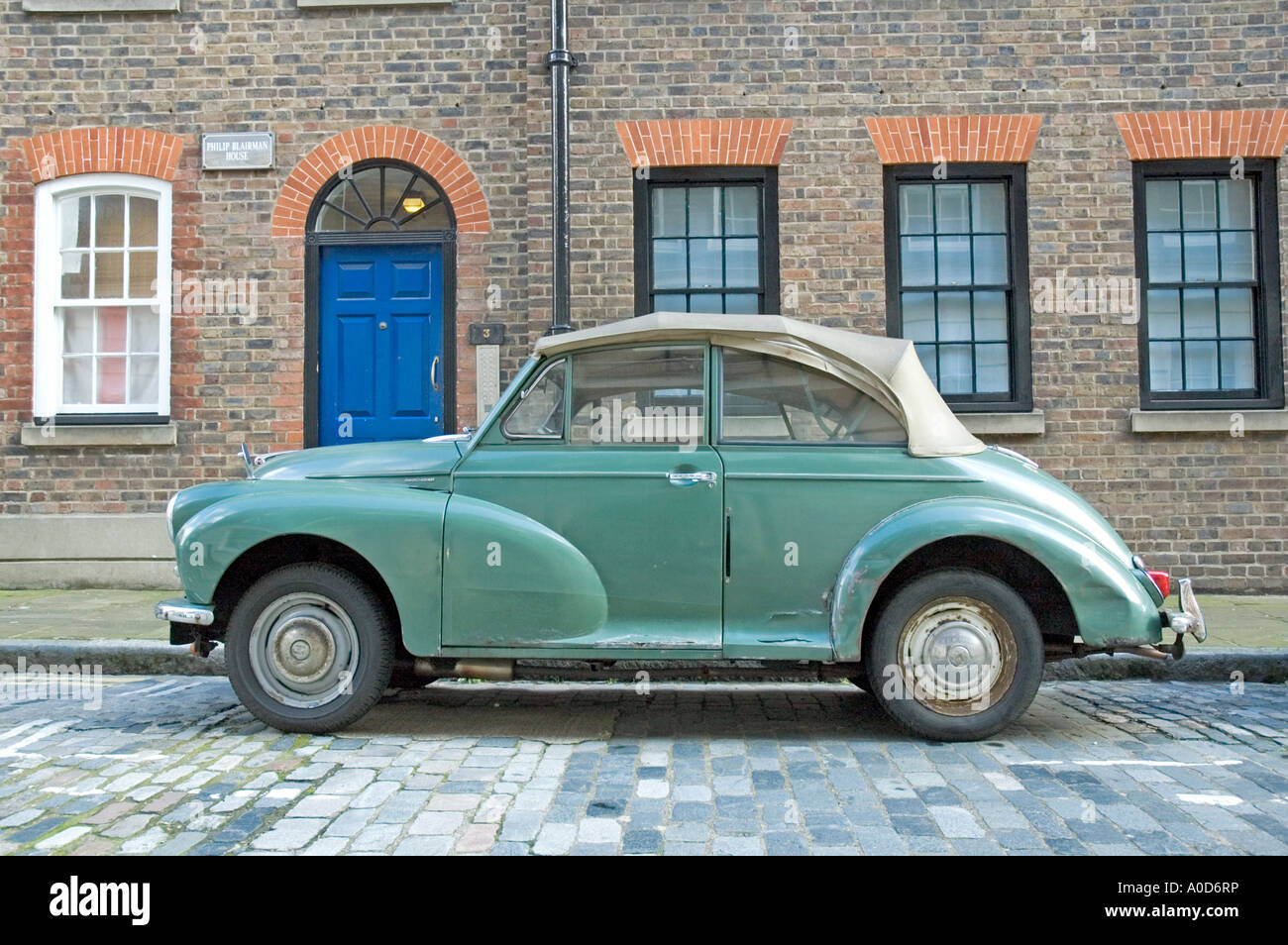 Convertible Morris Minor with split windscreen pre 1956 Spitalfields ...