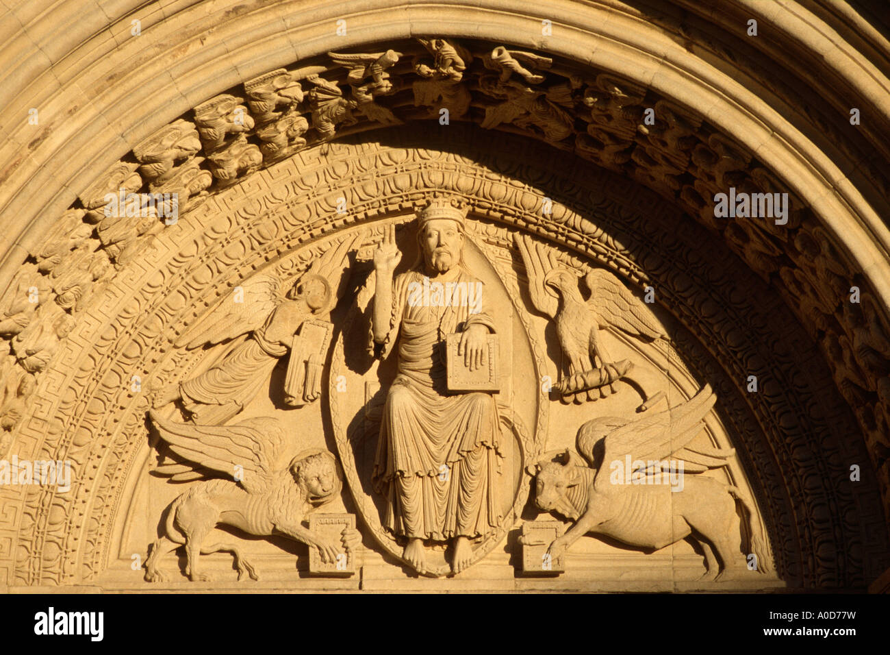 Arles France The church of St Trophime Detail of the Tympanum of the ...