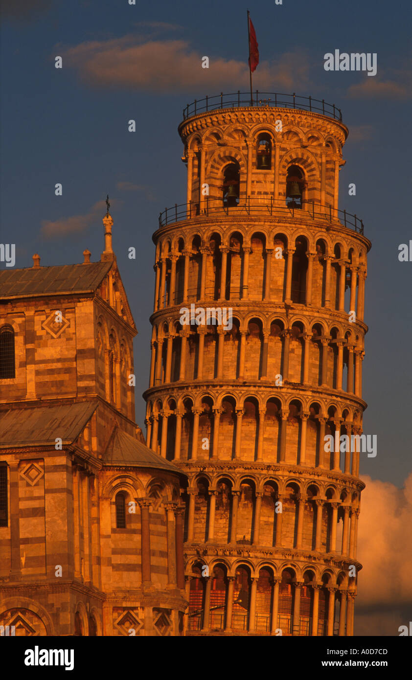Italy Pisa Leaning Tower of Pisa warm romantic grainy tones Stock Photo ...