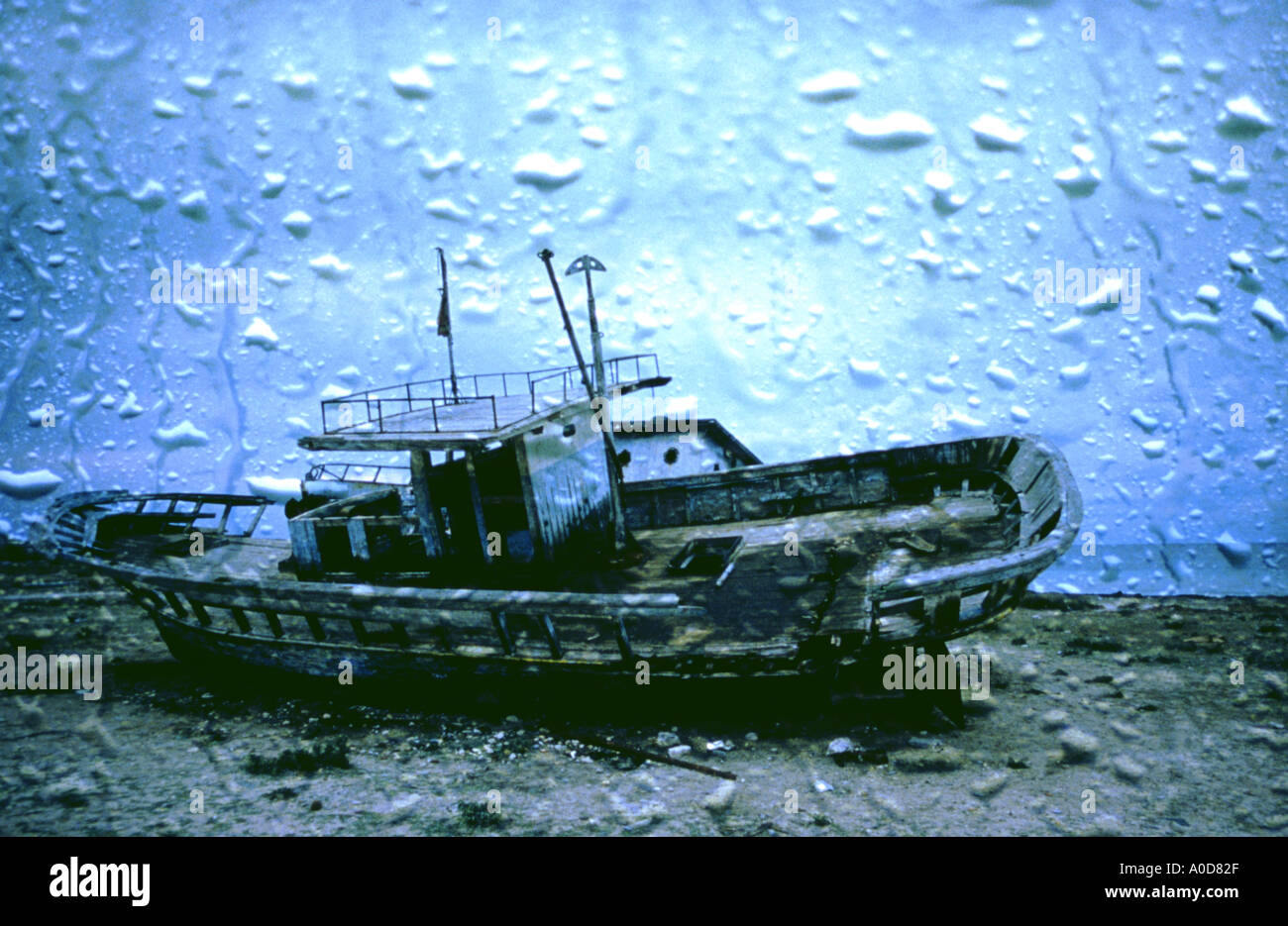 window rain raindrops old fishing boat mourning grief sad sadness wet ...