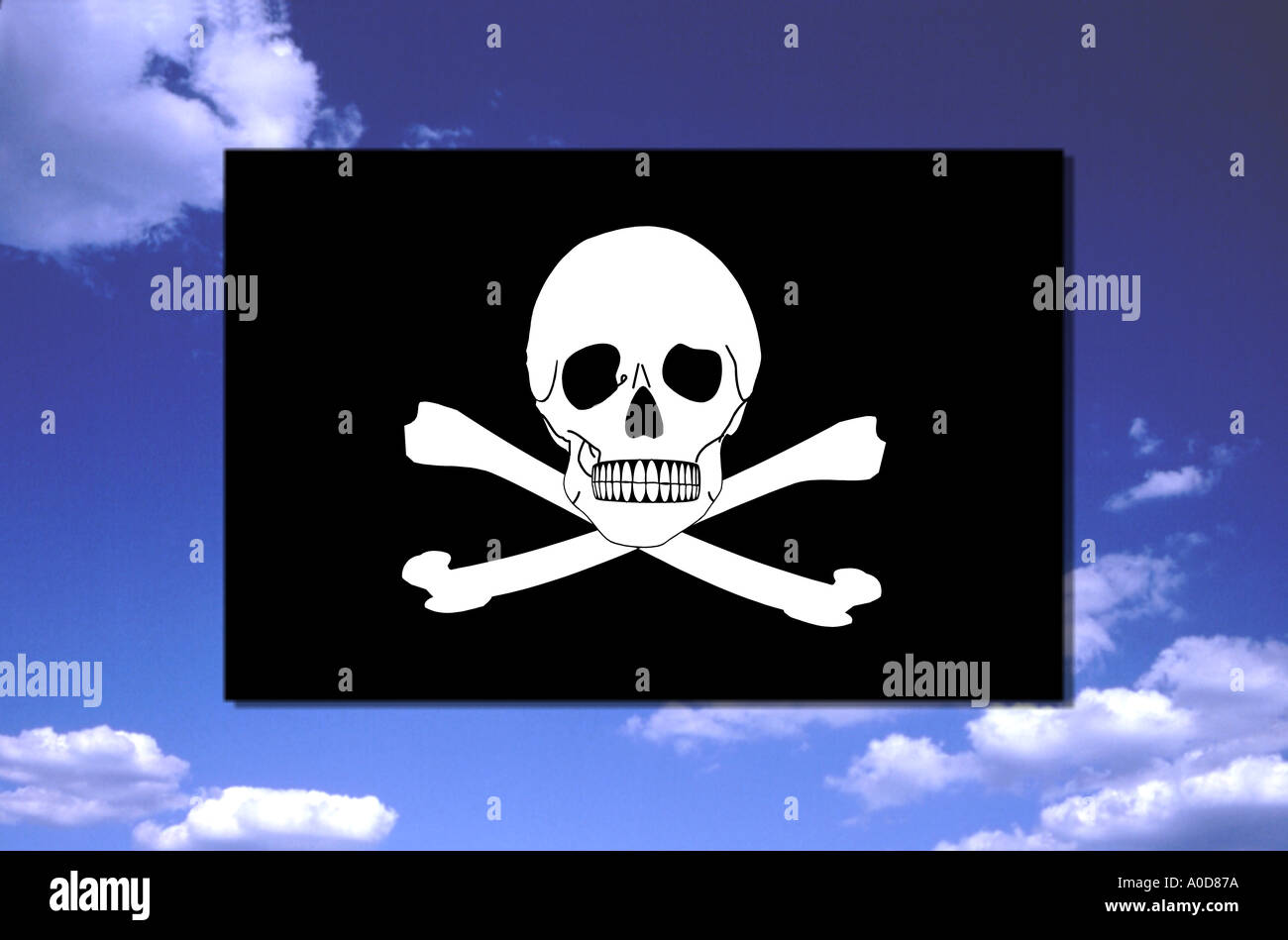 pirate flag piracy skull and crossbones death s head Stock Photo - Alamy