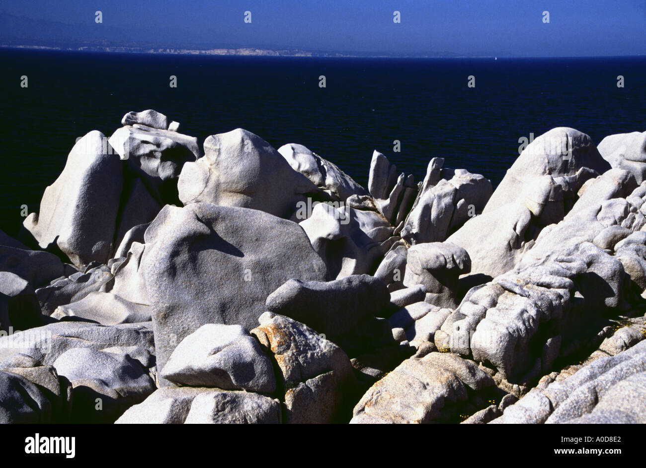 italy sardinia scenic at the capo testa rocks Stock Photo - Alamy
