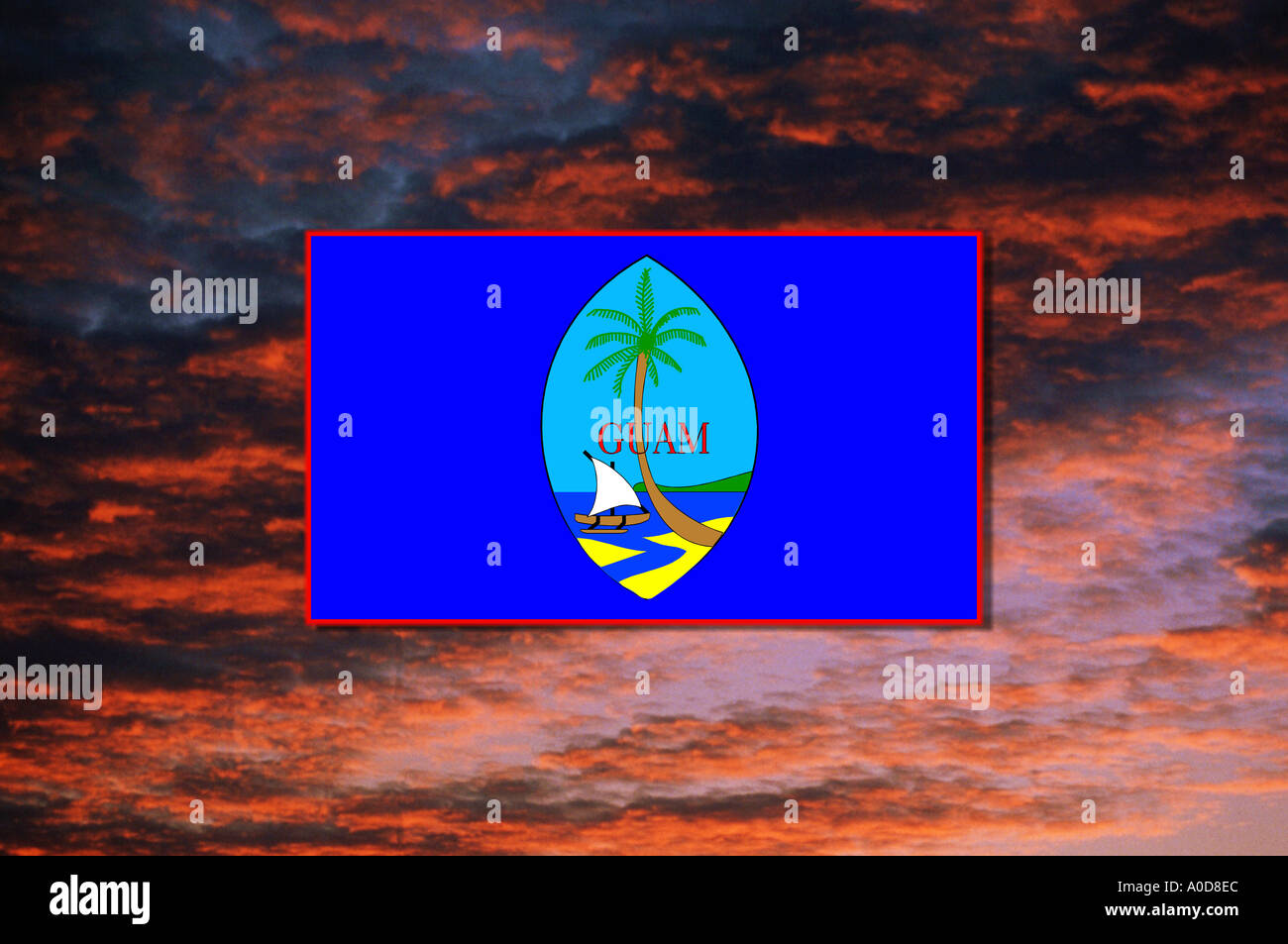 Flag of Guam Island Stock Photo - Alamy