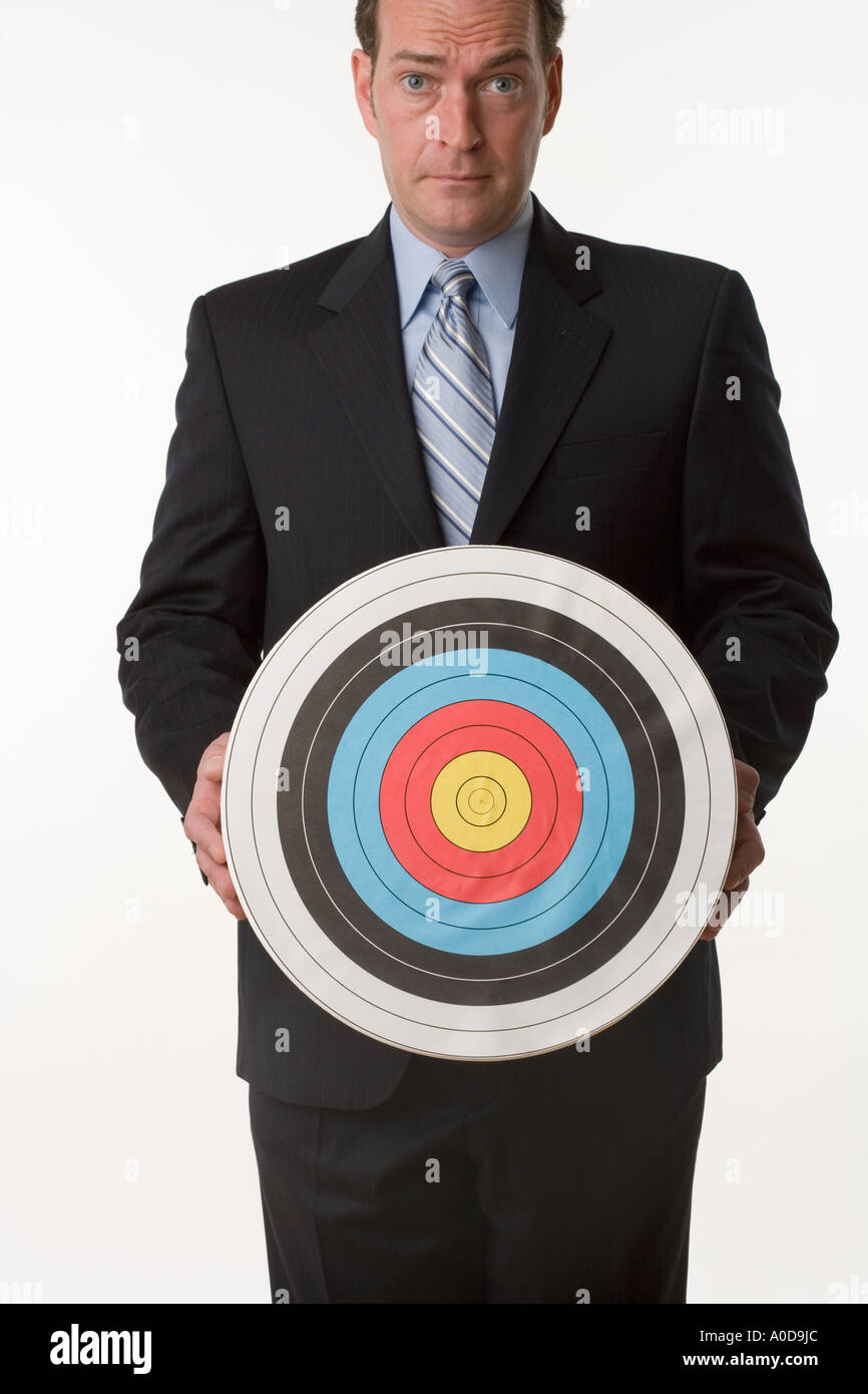 Man holding target Stock Photo - Alamy
