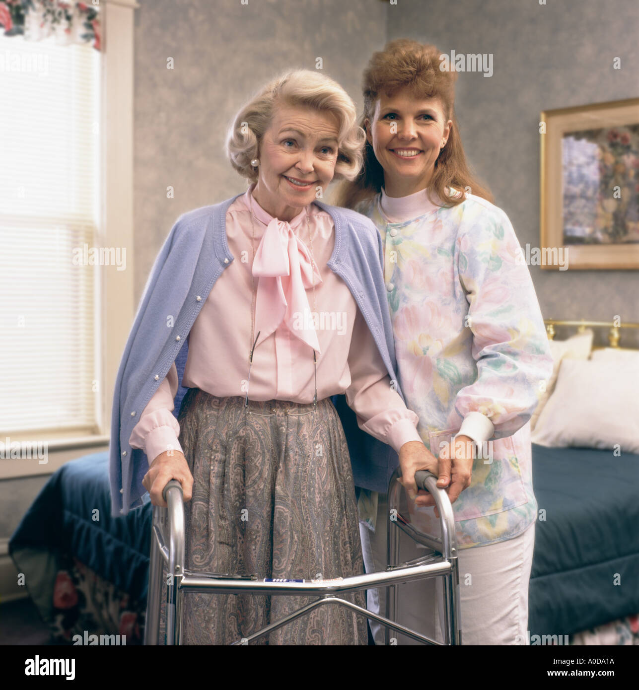 Nurse and patient at home Stock Photo - Alamy