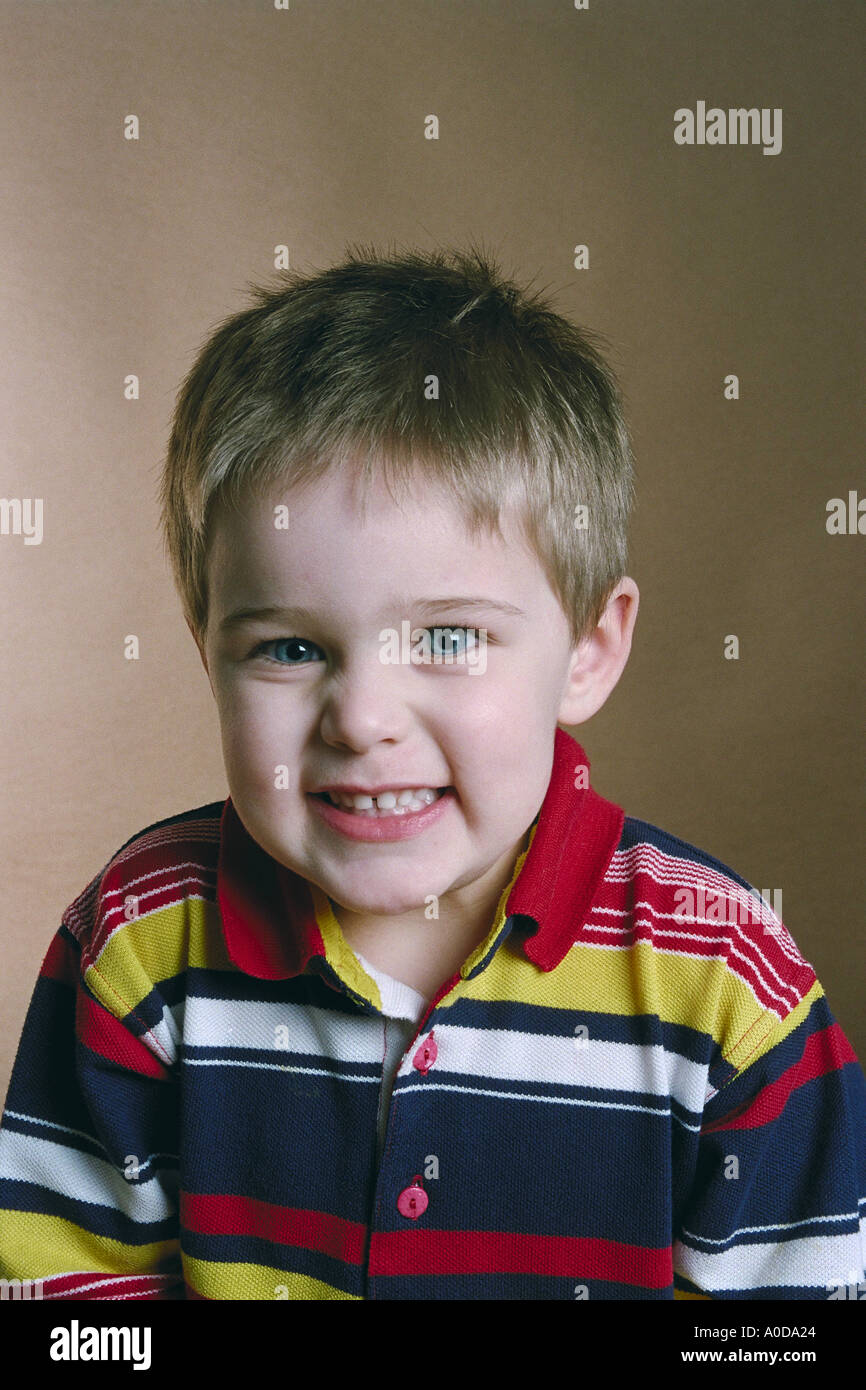 3 year old British boy smiles Stock Photo - Alamy