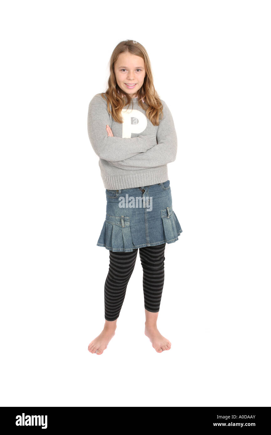 A studio portrait of a girl aged 12 Stock Photo - Alamy