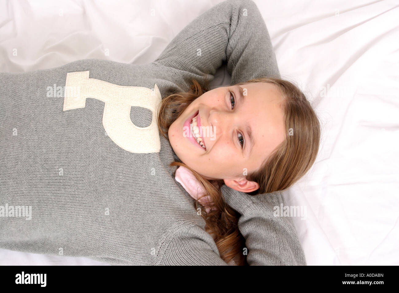 A studio portrait of a girl aged 12 Stock Photo - Alamy
