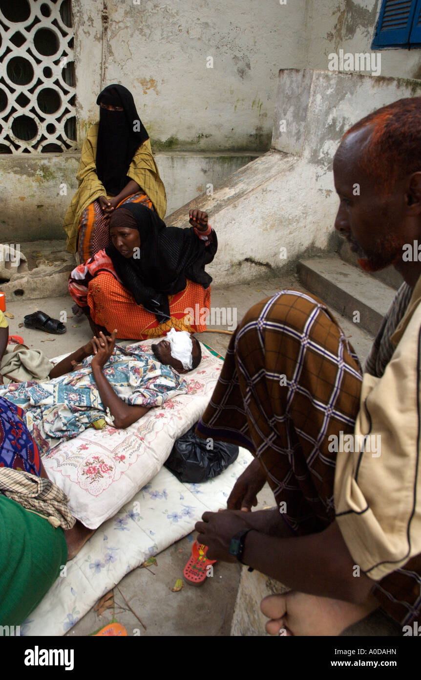 Injured patient in the central hospital of Merca, Somalia Stock Photo ...