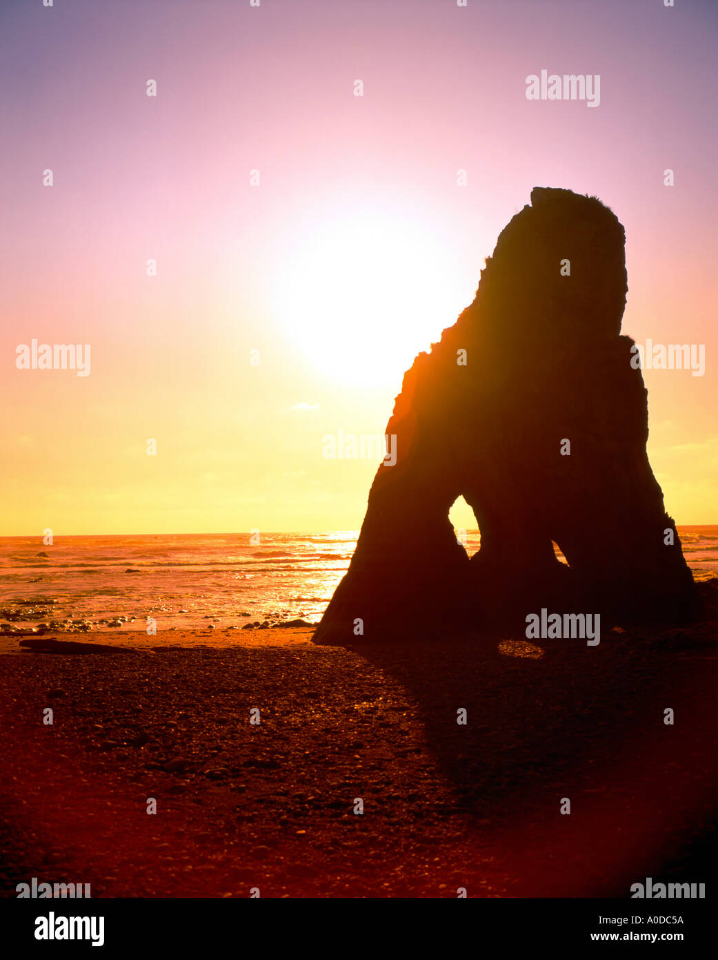 Sunset at Ruby Beach Olympic National Park Washington USA Stock Photo ...