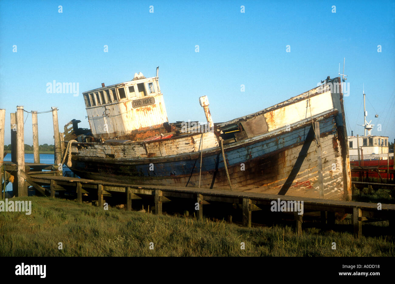 Derelict trawler "GOOD HOPE" Skippool Creek Lancashire England Stock ...